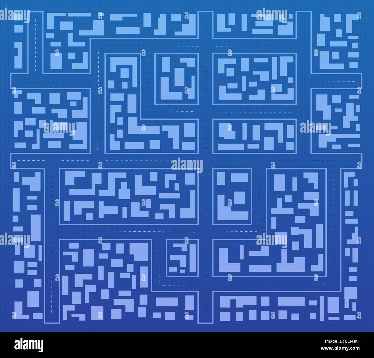 Blueprint a sketch of the city from above Stock Photo - Alamy