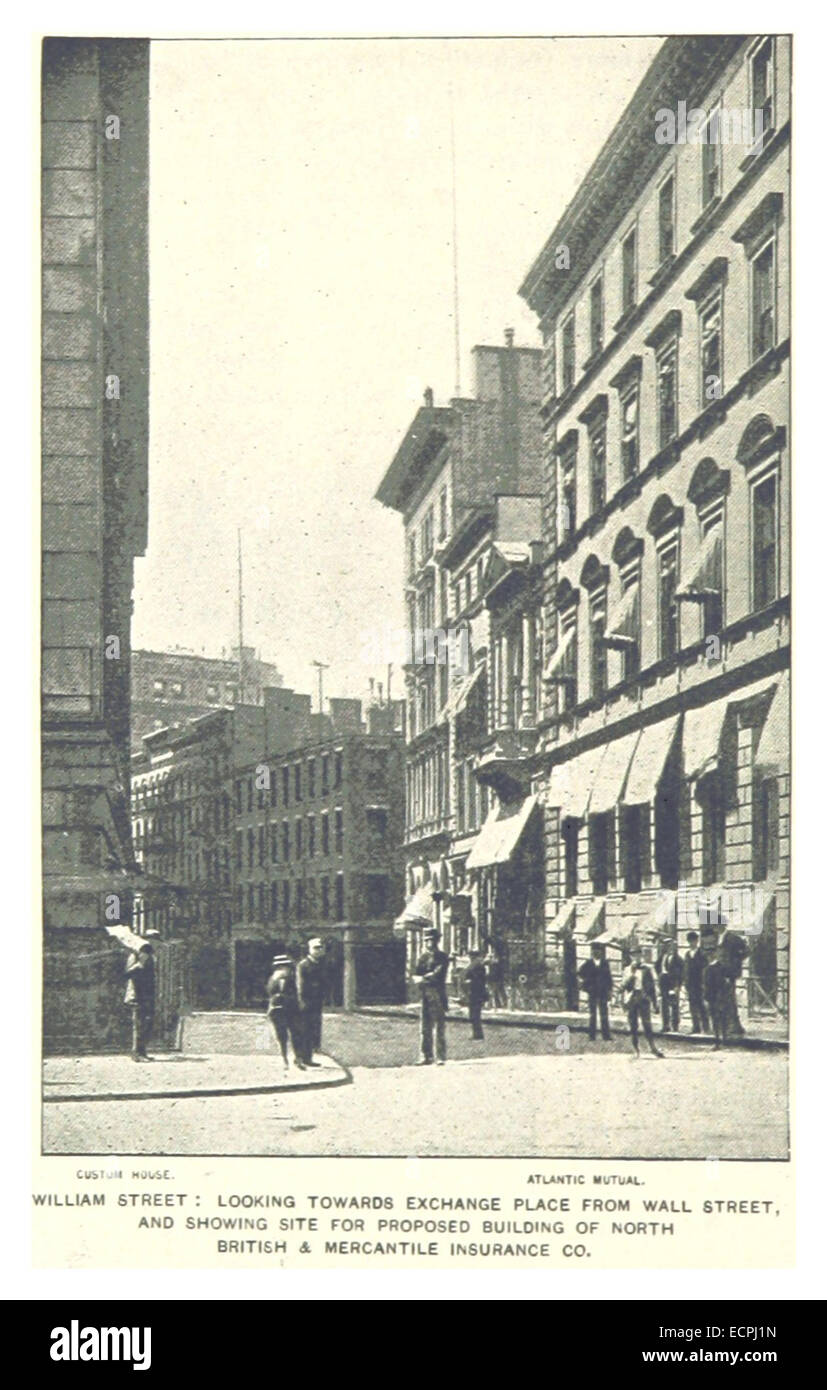 This 1893 drawing by King depicts William Street in New York City ...