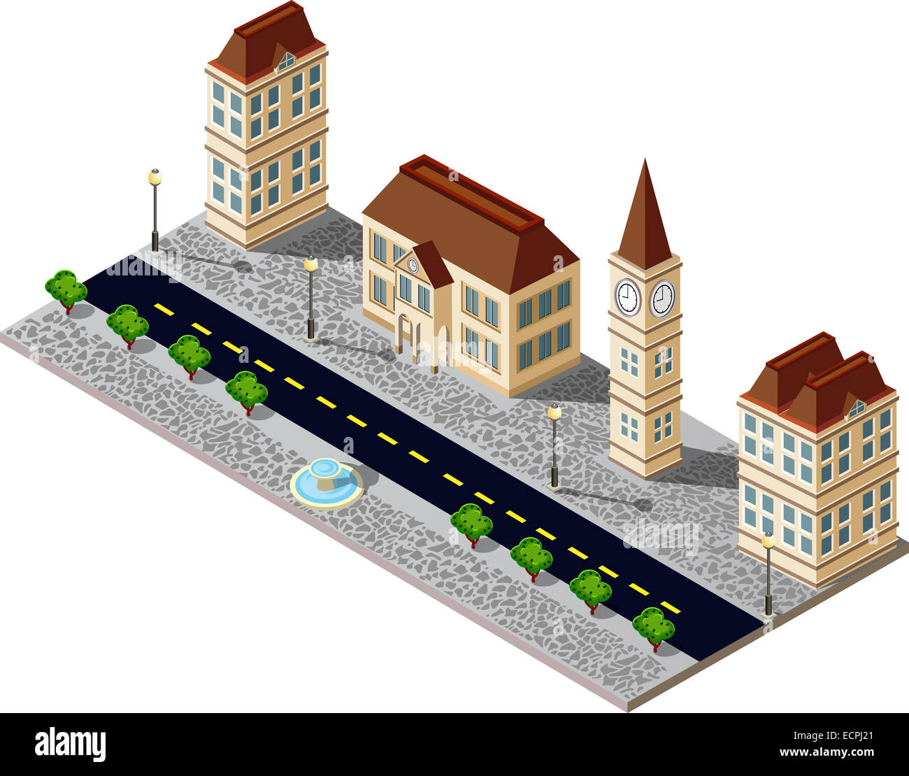 Old city block with buildings and pavement Stock Photo - Alamy