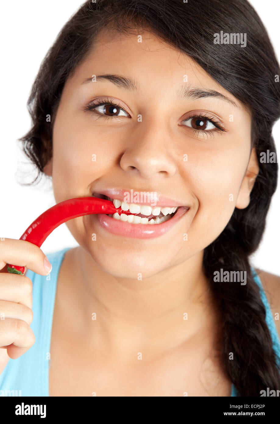 Beautiful girl pepper chili hi-res stock photography and images - Alamy