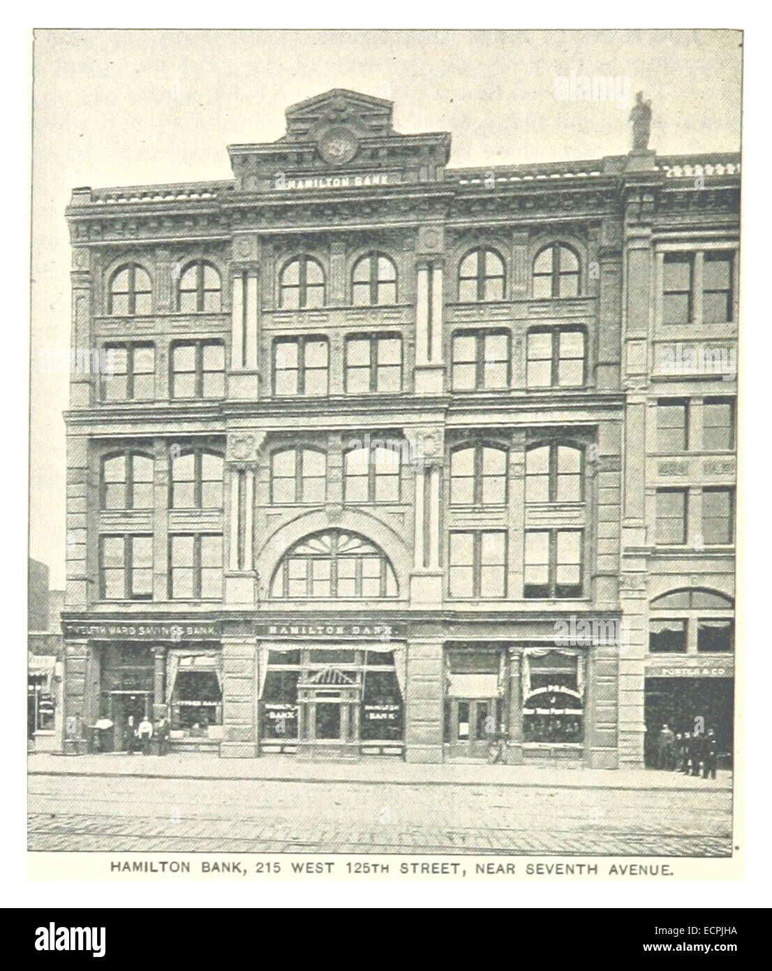 This 1893 illustration depicts the Hamilton Bank located at West 215th ...