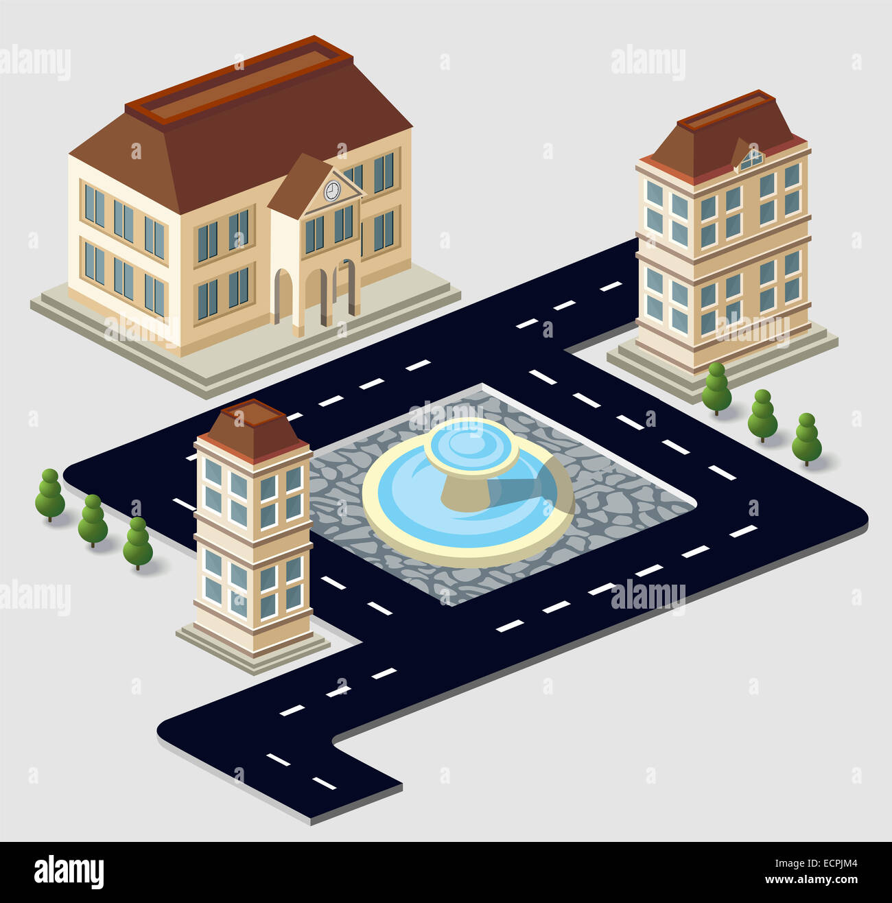 Old city block with buildings and pavement Stock Photo - Alamy