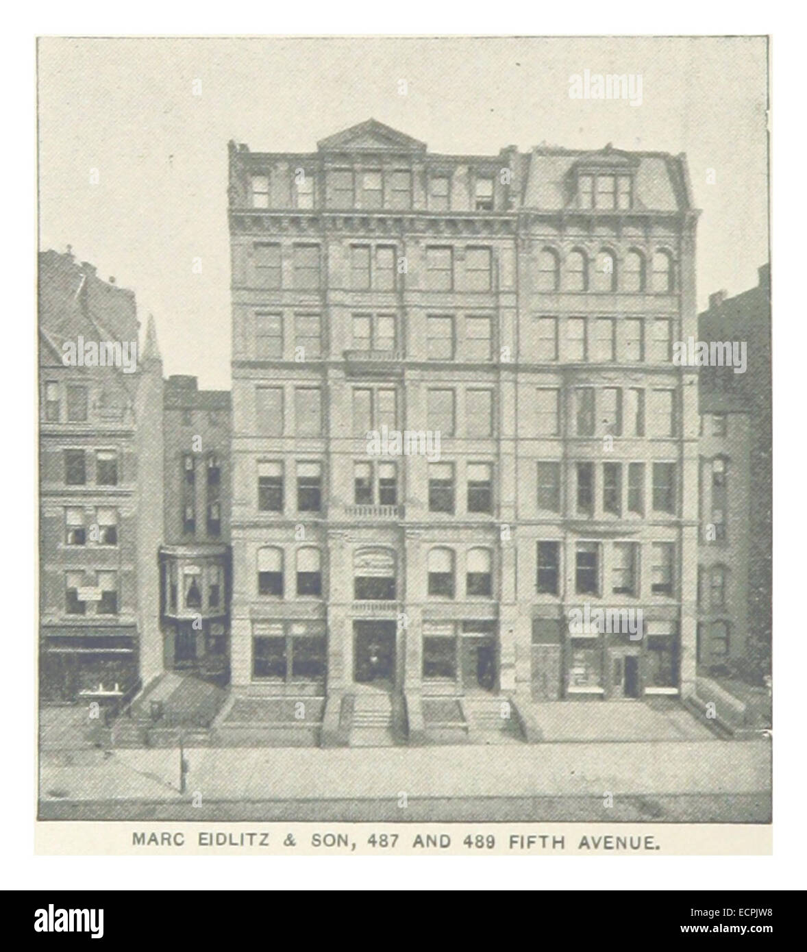 An illustration from King’s 1893 NYC publication, showing the buildings ...