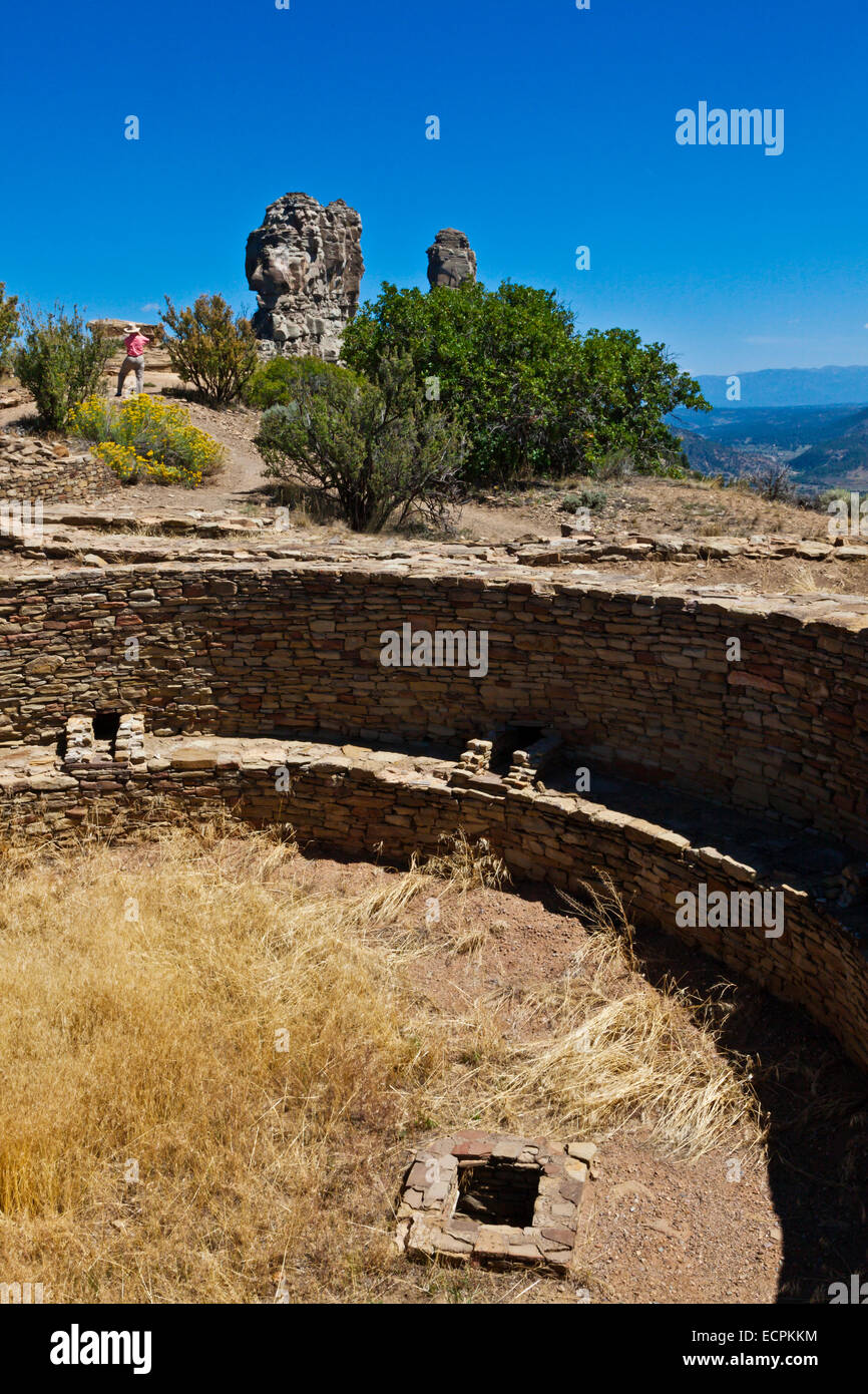High quality rock constrution of a Puebloan Kiva at the CHIMNEY ROCK ...