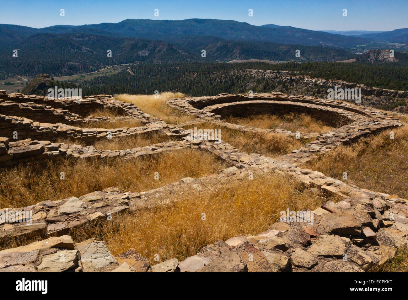 High quality rock constrution of a Puebloan Kiva at the CHIMNEY ROCK ...