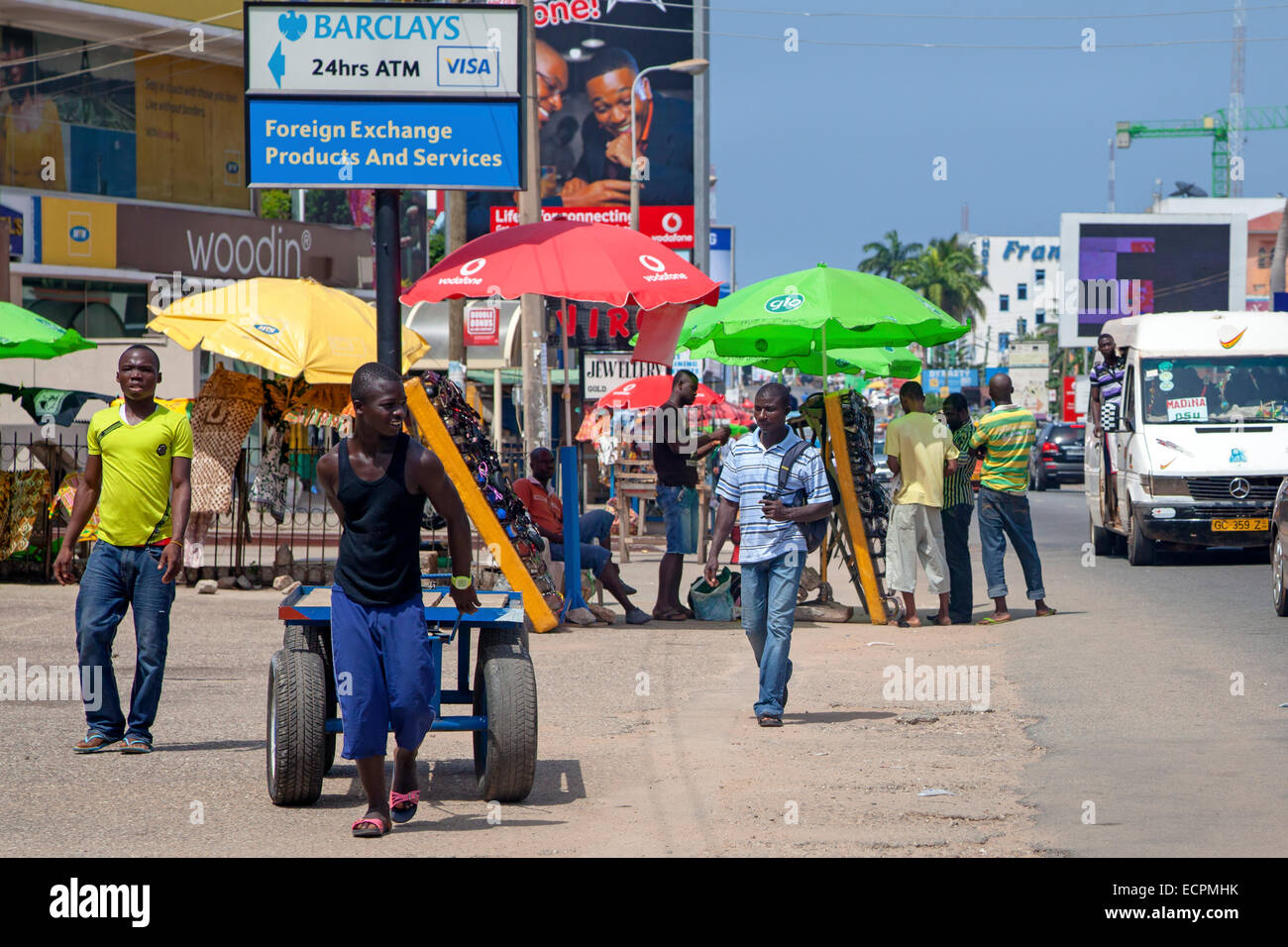 Pedestrians in the tourist area, Oxford Street, Osu, Accra, Ghana ...