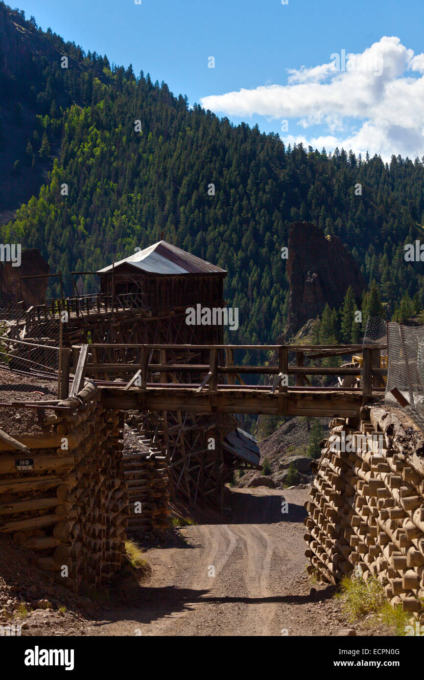 The COMMODORE MINE in CREEDE COLORADO was active until 1985 Stock Photo ...