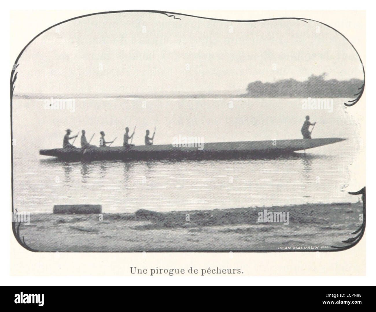 An illustration depicting a traditional fishing pirogue, highlighting ...