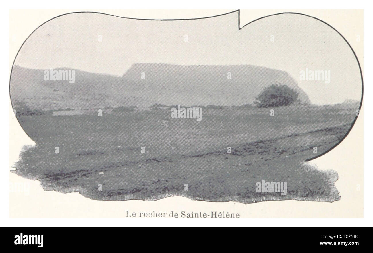 This illustration depicts the Rock of Sainte-Hélène, a prominent ...