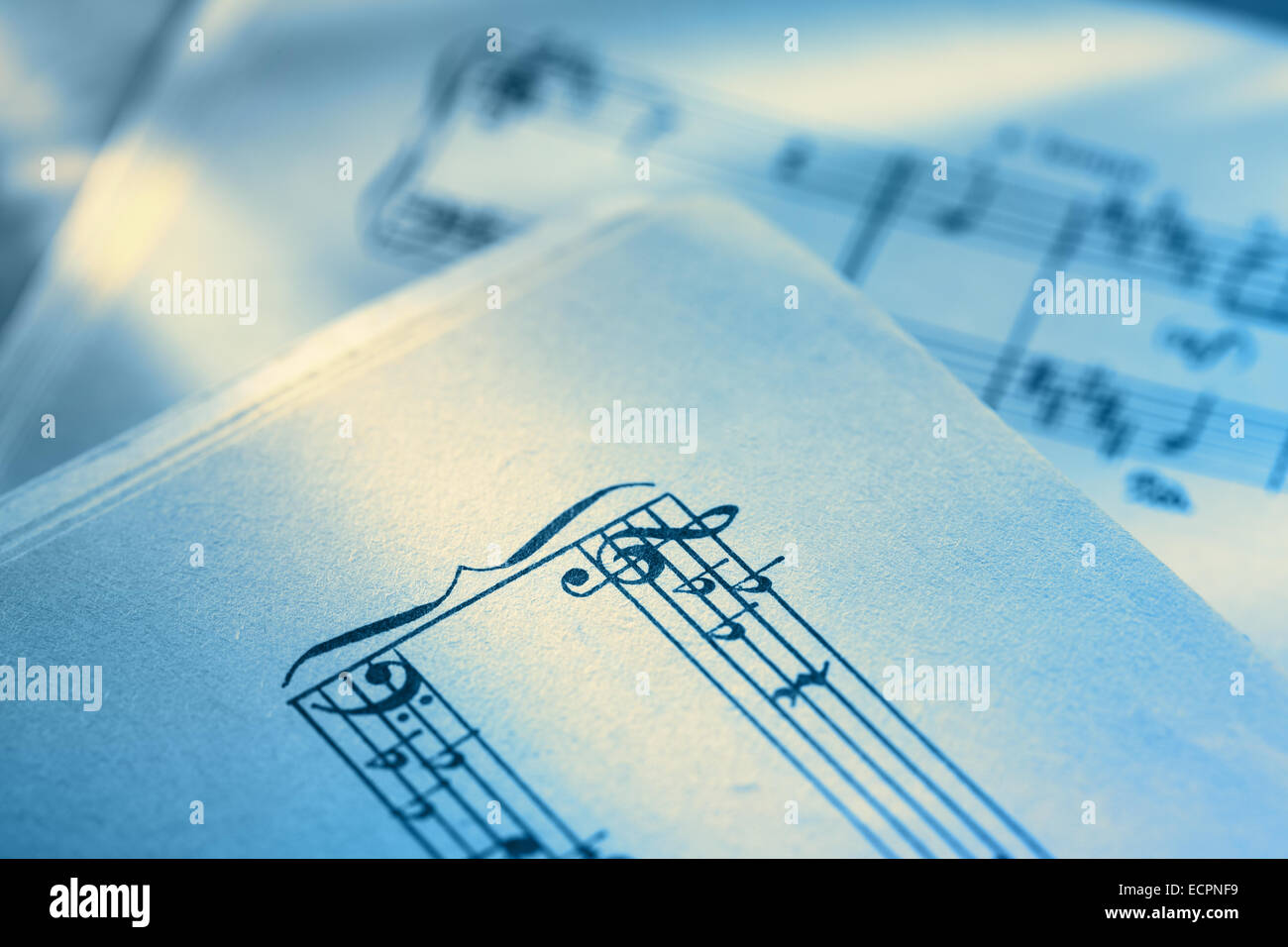 Classical music notes on paper in toning Stock Photo - Alamy