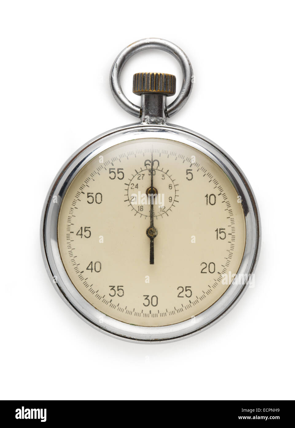 Stopwatch on the white background in closeup Stock Photo - Alamy