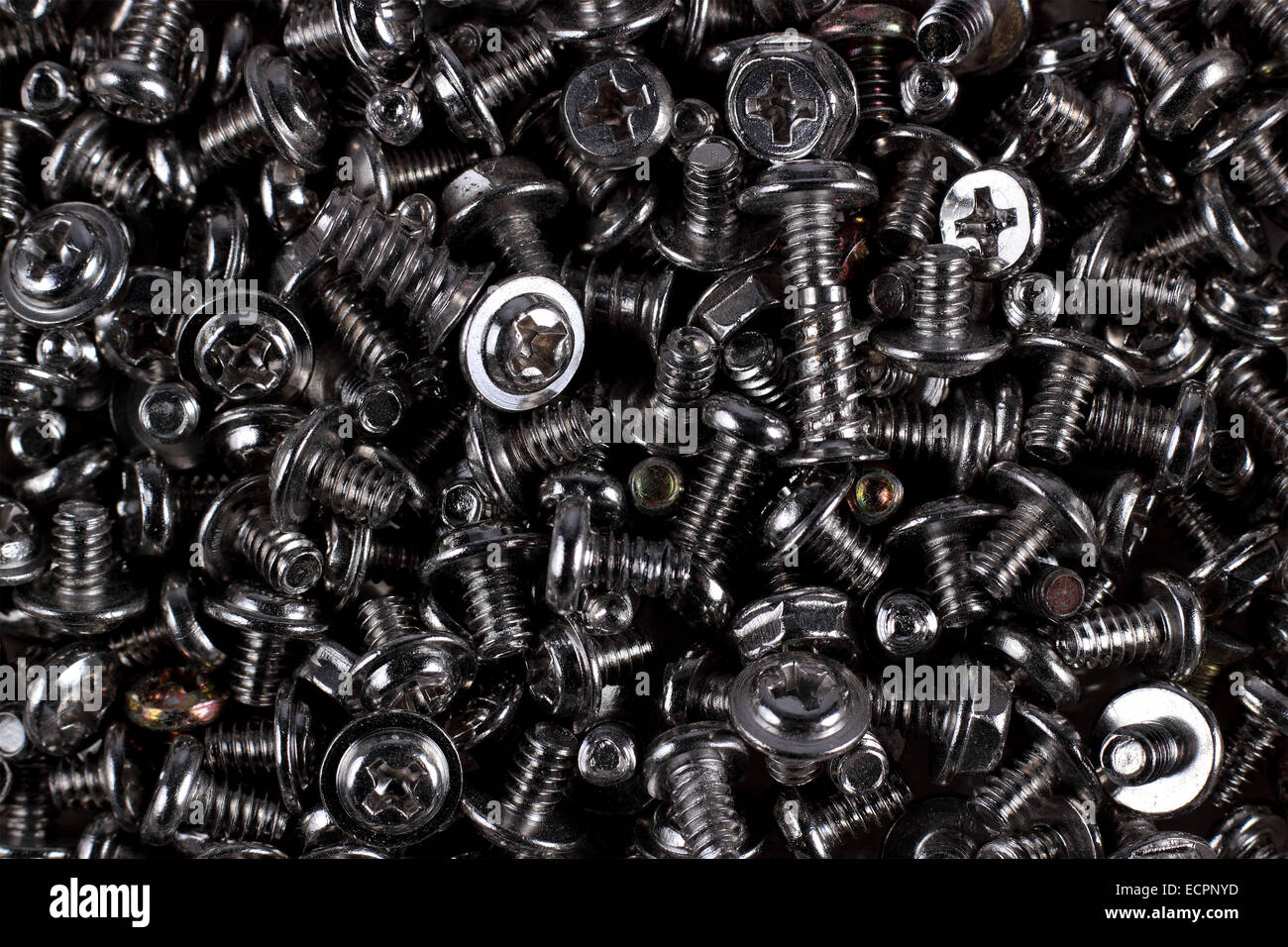 Set of the small computer screws of the different size and appointment ...