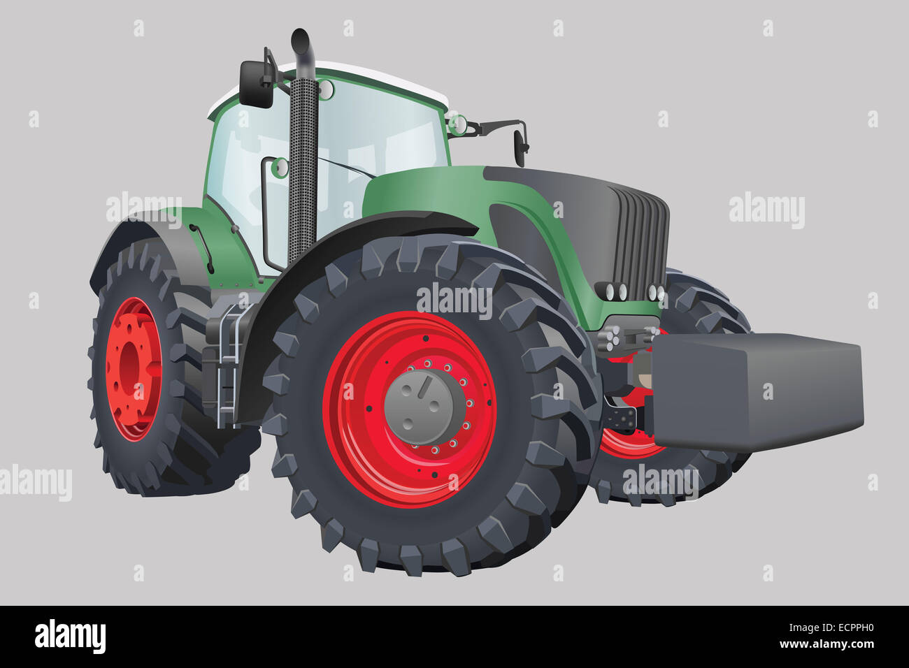 Agricultural tractor with big wheels illustration Stock Photo - Alamy