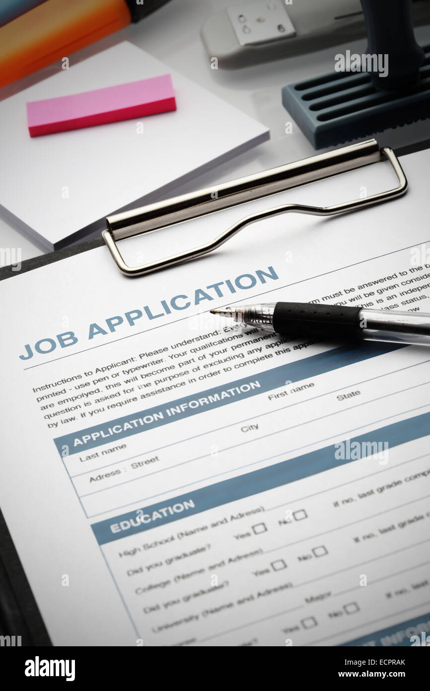 Job application form hi-res stock photography and images - Alamy