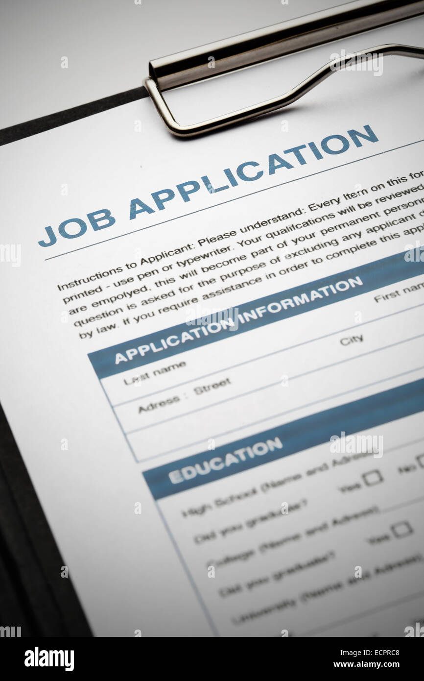 Apply for new job by Application Document Stock Photo - Alamy