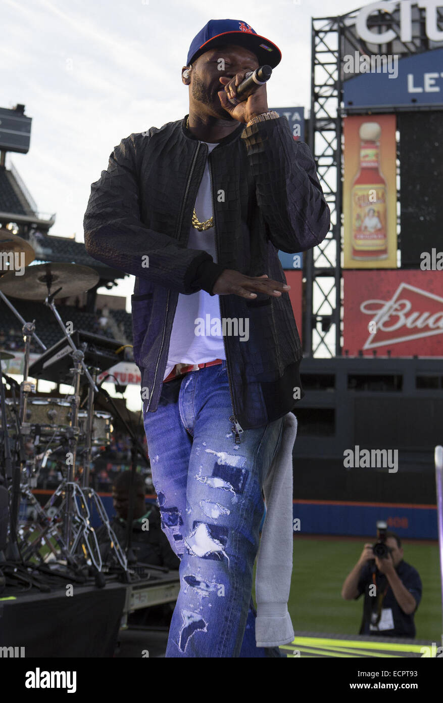 50 Cent performs live at Citi Field to kick off The New York Mets 2014 ...