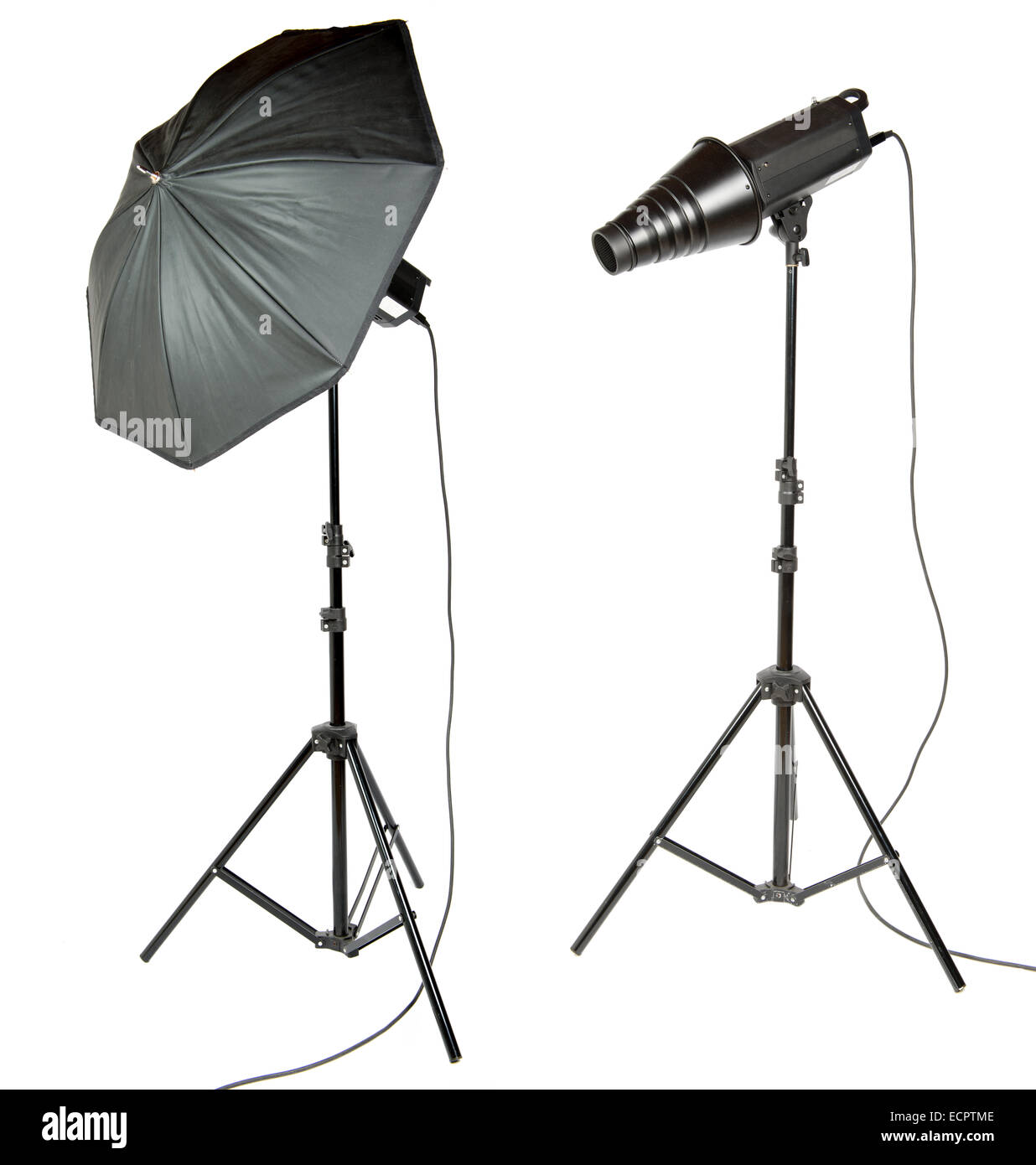 umbrella and snoot for photographer on the white background Stock Photo ...
