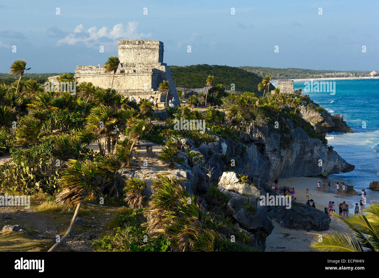 The castle, El Castillo, Mayan ruins of Tulum, 1200-1524, Tulum ...
