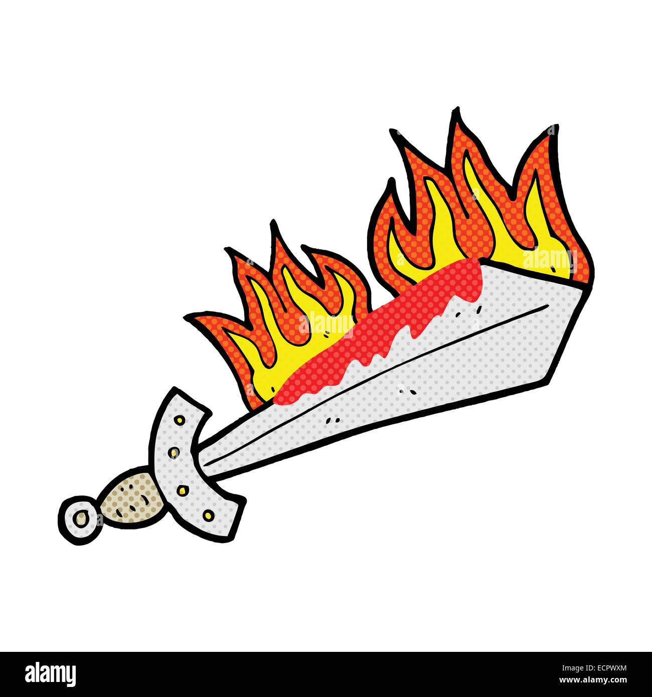 Cartoon flaming sword Cut Out Stock Images & Pictures - Alamy