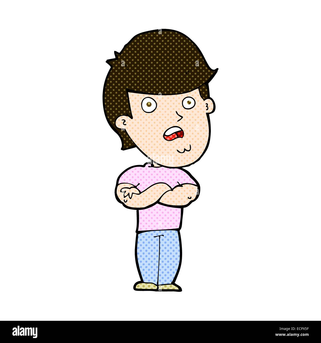 retro comic book style cartoon disappointed man Stock Vector Image ...