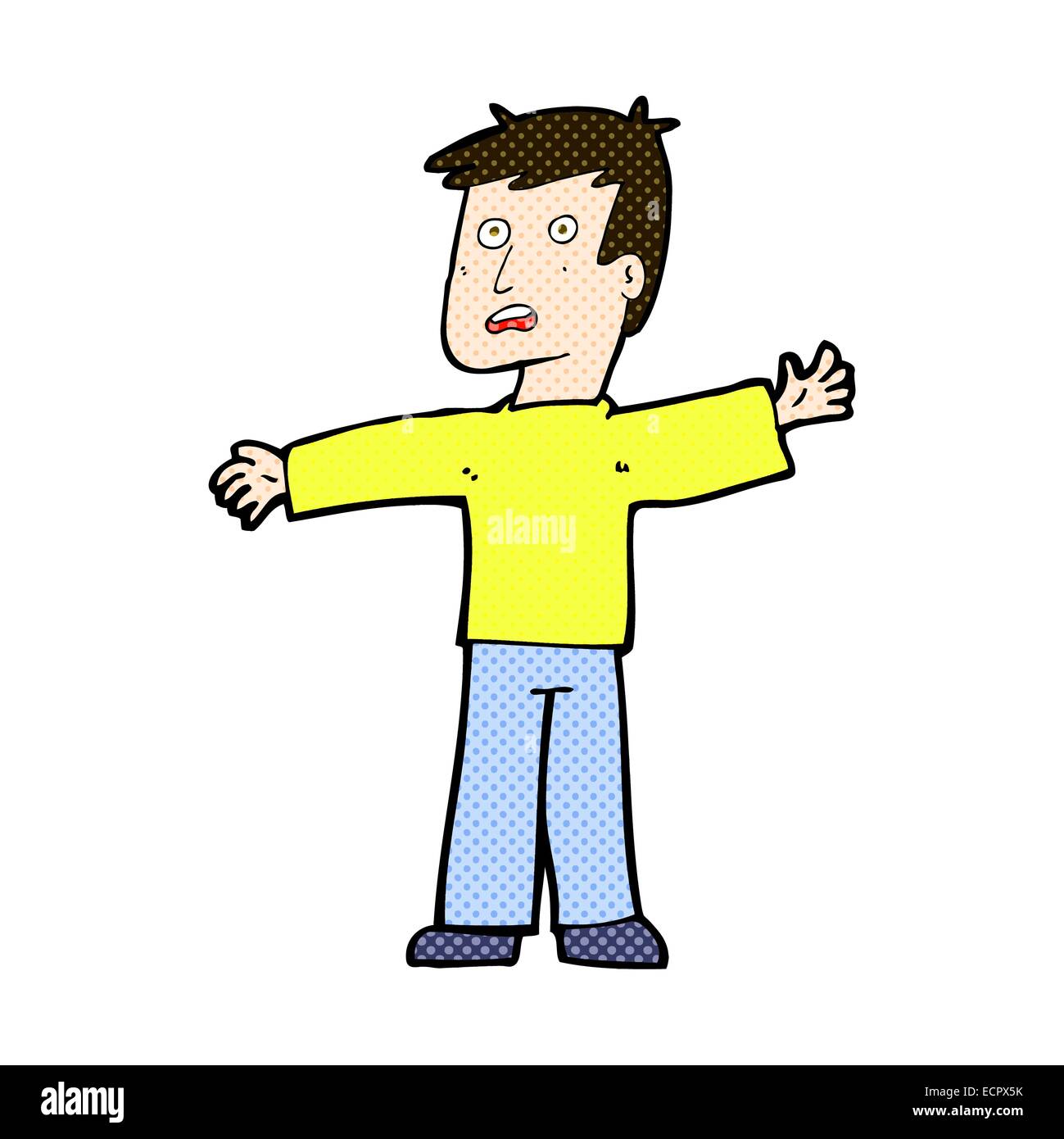 retro comic book style cartoon surprised man Stock Vector Image & Art ...