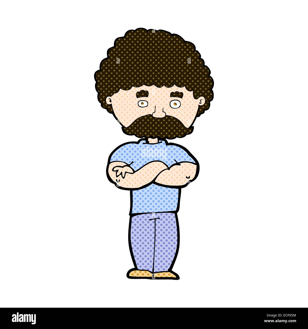retro comic book style cartoon dad with folded arms Stock Vector Image ...