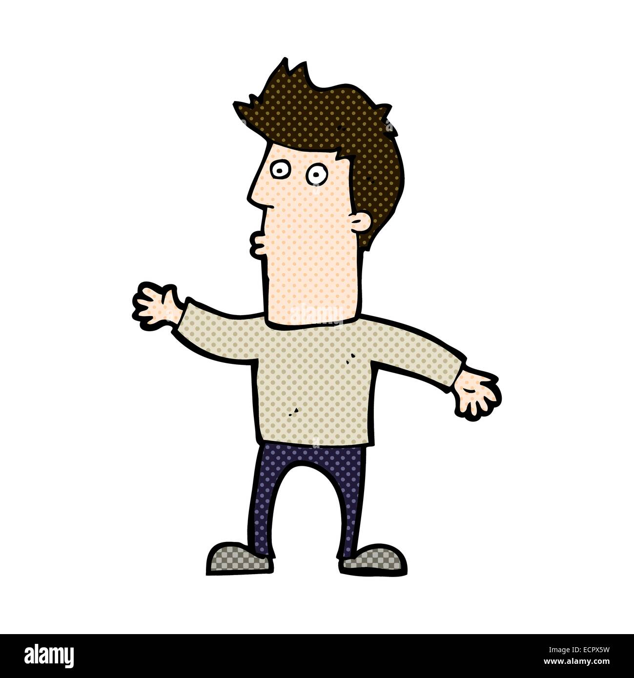 retro comic book style cartoon surprised man Stock Vector Image & Art ...