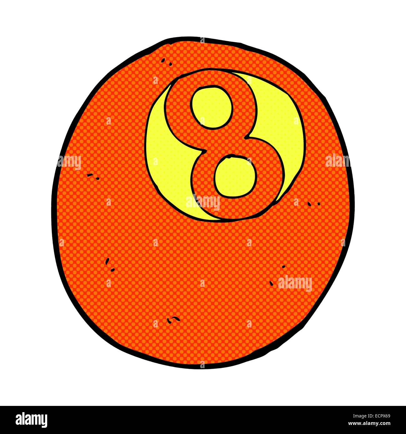 retro comic book style cartoon pool ball Stock Vector Image & Art - Alamy