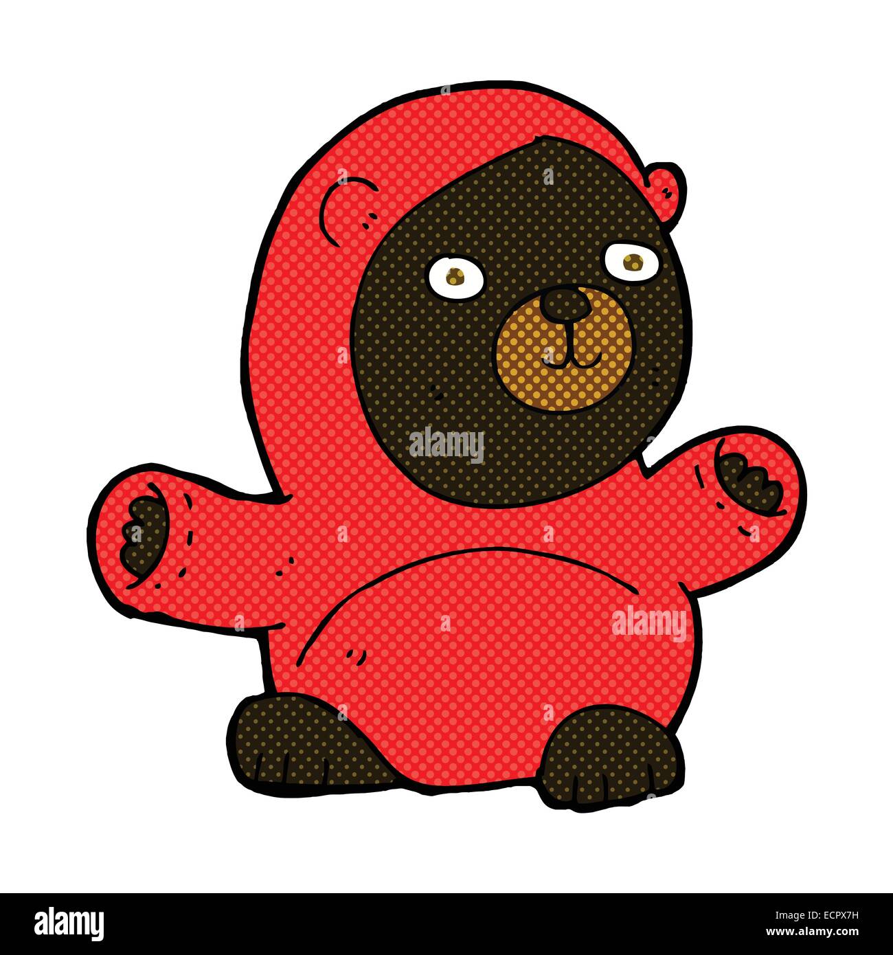 cute retro comic book style cartoon black bear Stock Vector Image & Art ...