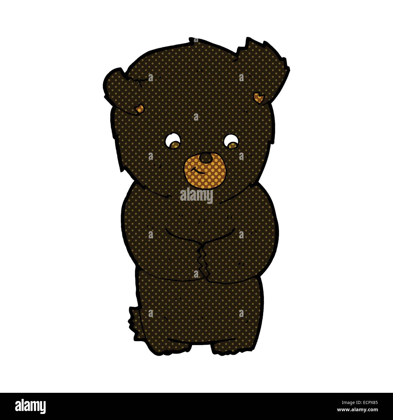 cute retro comic book style cartoon black bear Stock Vector Image & Art ...