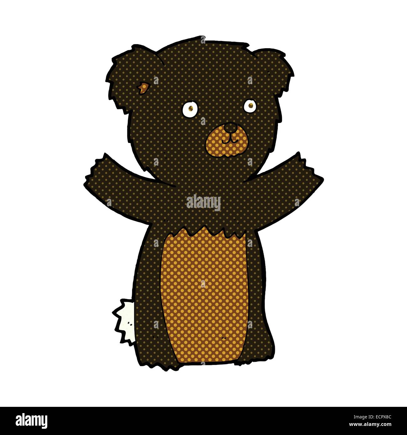 cute retro comic book style cartoon black bear Stock Vector Image & Art ...