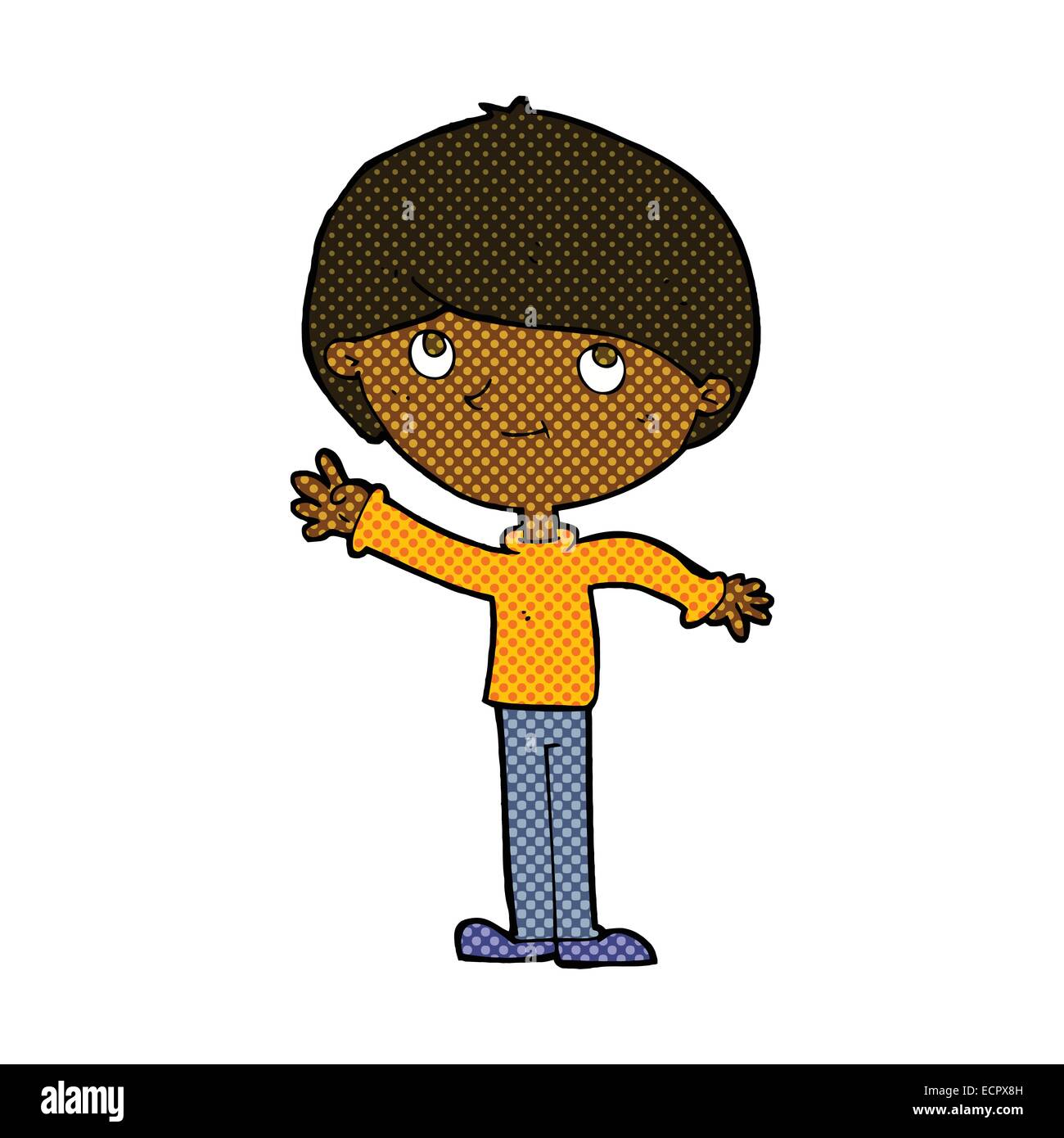 retro comic book style cartoon happy boy Stock Vector Image & Art - Alamy