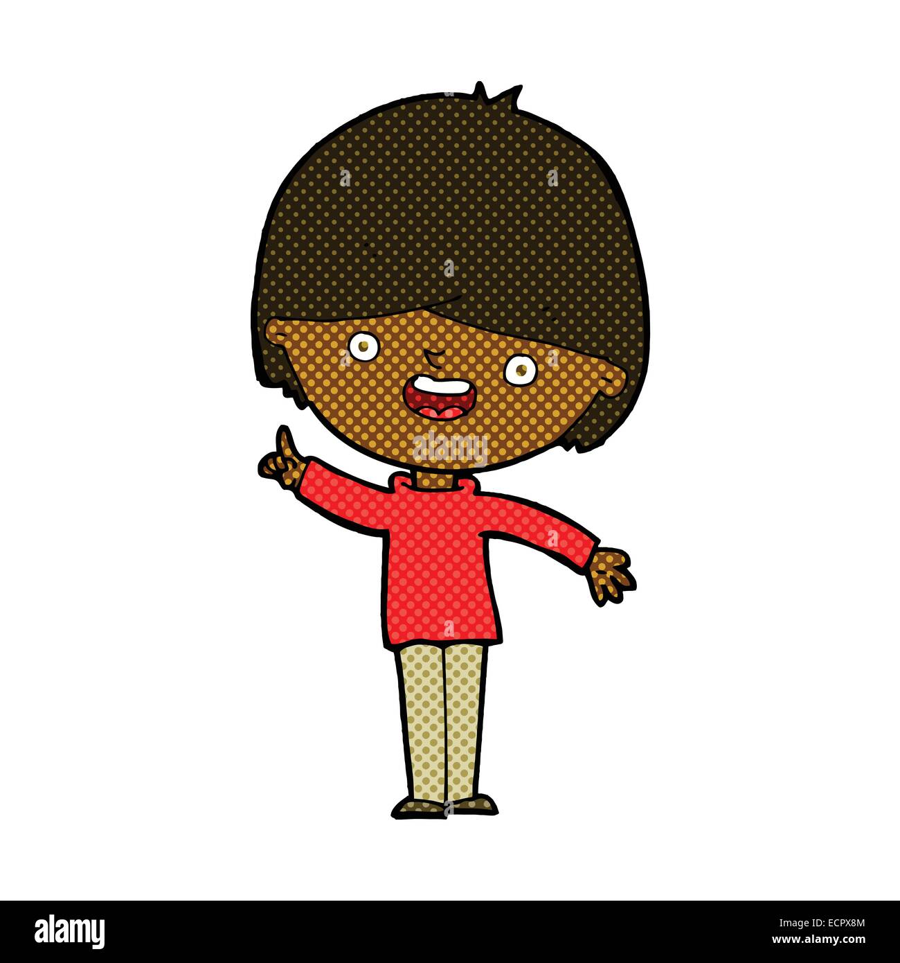 retro comic book style cartoon happy boy Stock Vector Image & Art - Alamy