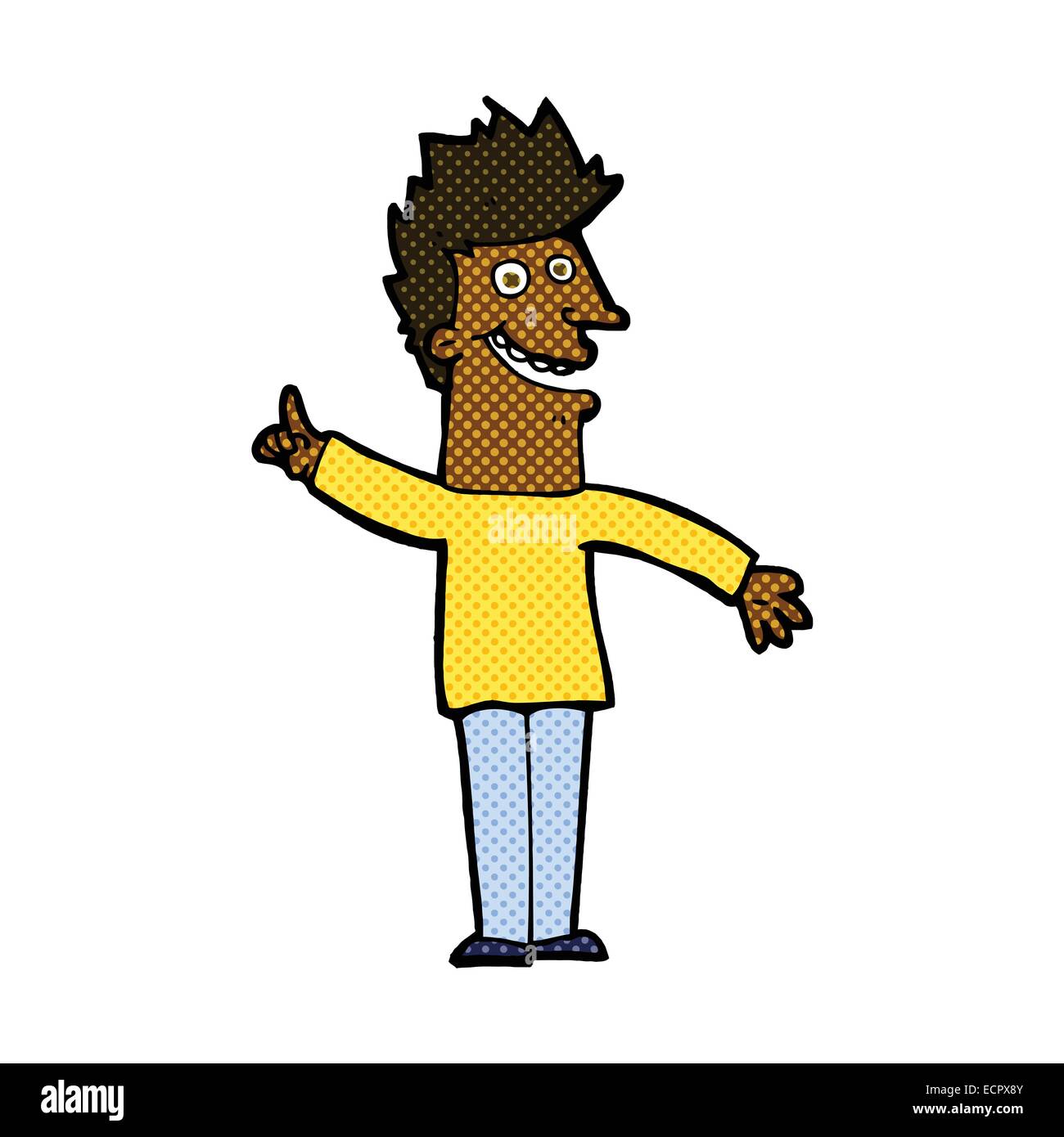 retro comic book style cartoon happy man Stock Vector Image & Art - Alamy