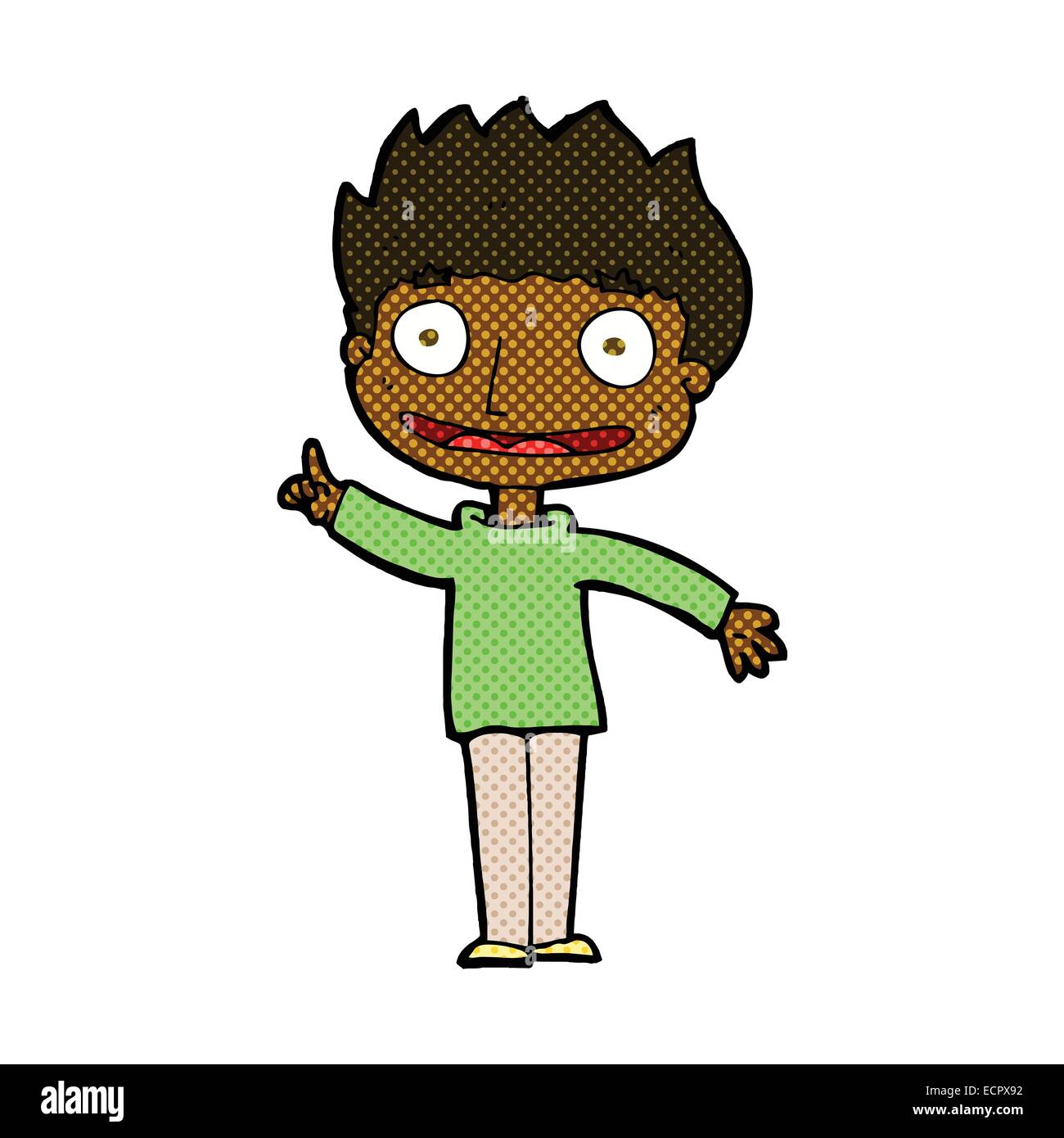 retro comic book style cartoon happy boy Stock Vector Image & Art - Alamy