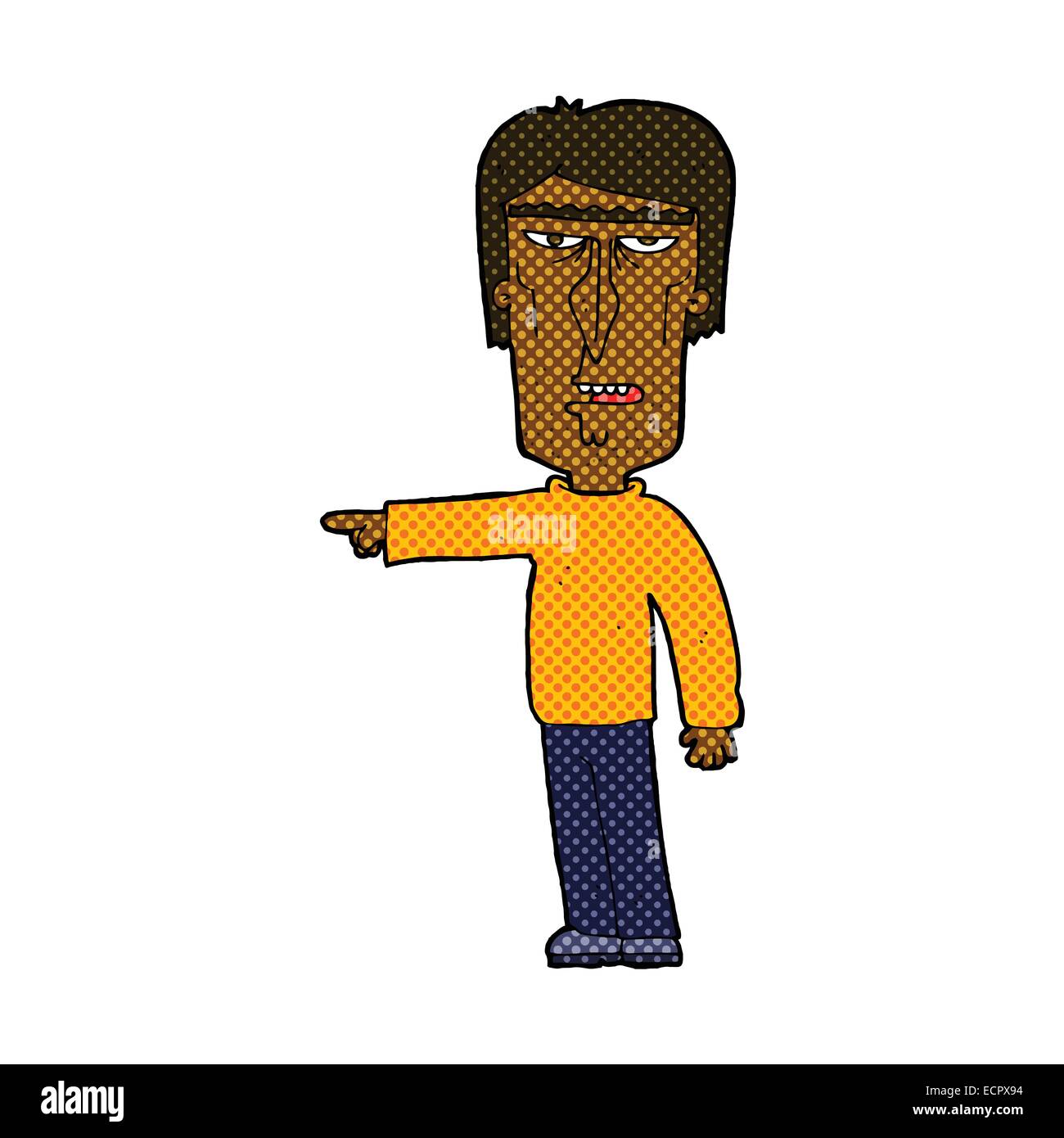 retro comic book style cartoon pointing man Stock Vector Image & Art ...