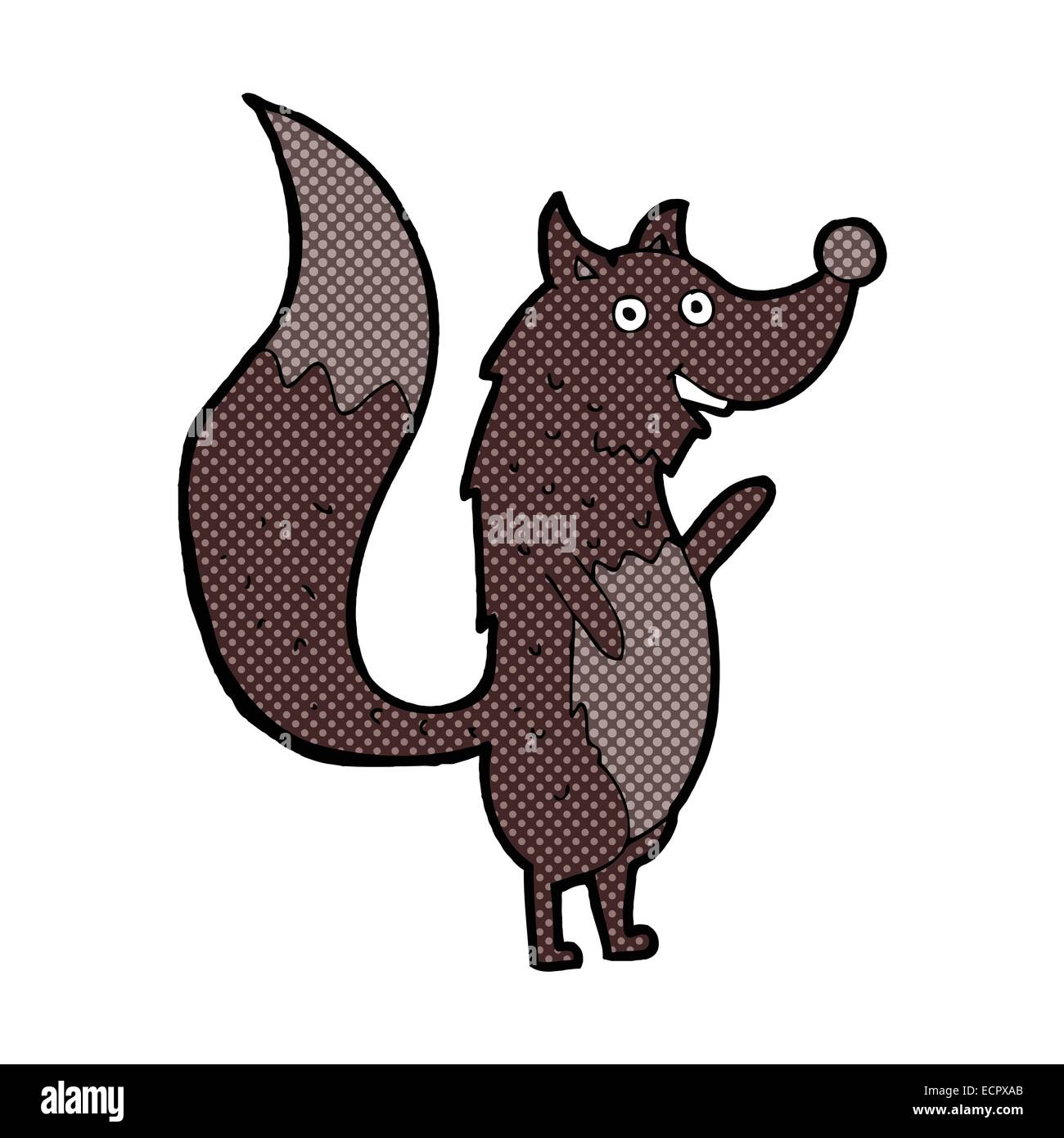 retro comic book style cartoon waving wolf Stock Vector Image & Art - Alamy