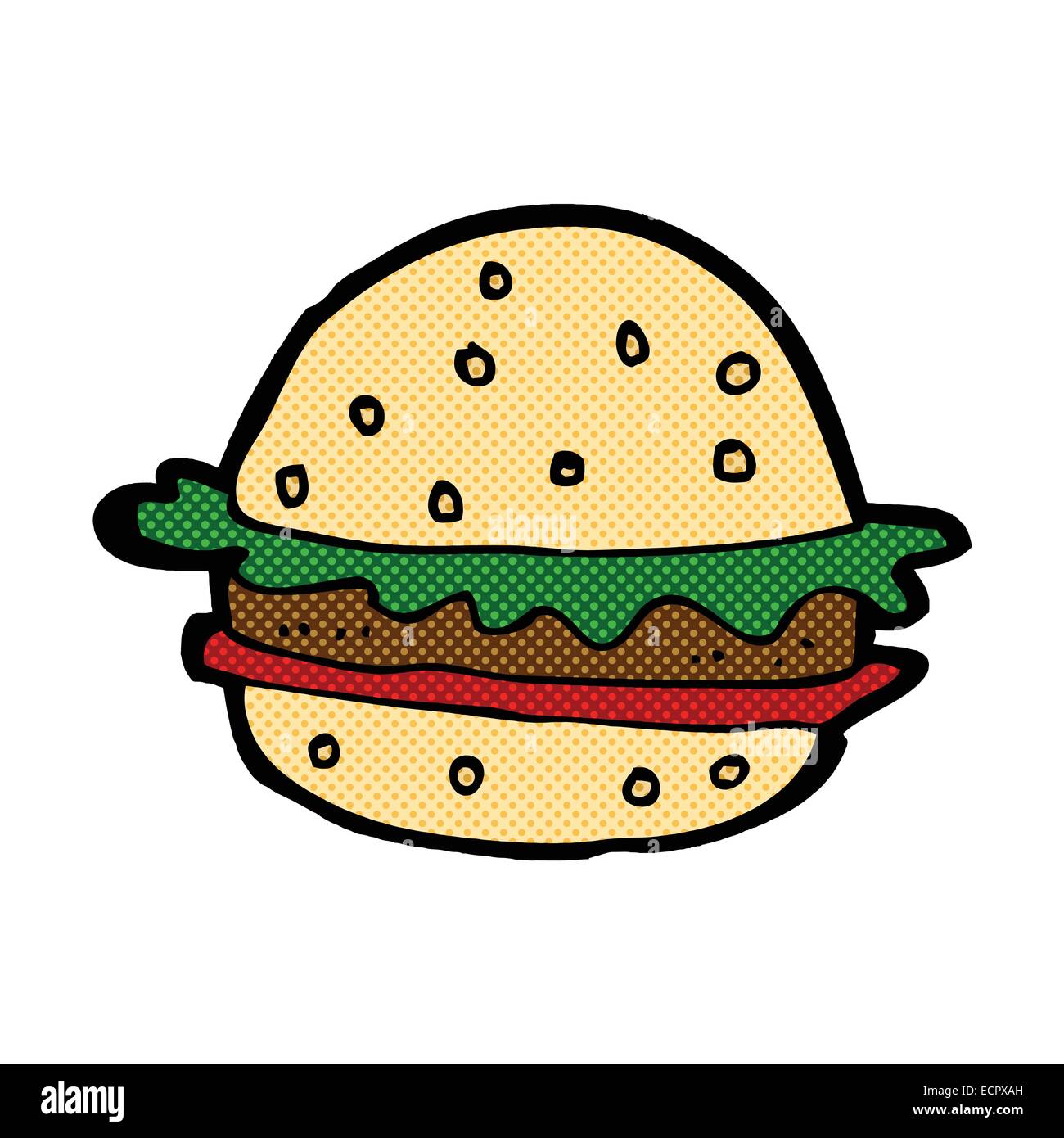 retro comic book style cartoon hamburger Stock Vector Image & Art - Alamy
