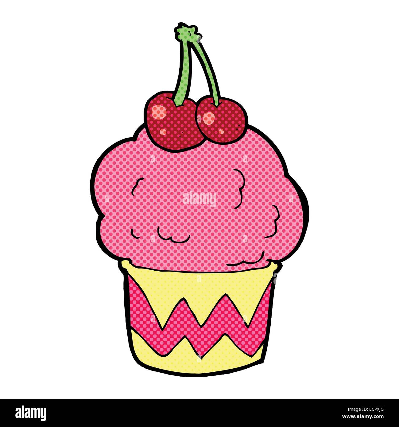 retro comic book style cartoon cupcake Stock Vector Image & Art - Alamy