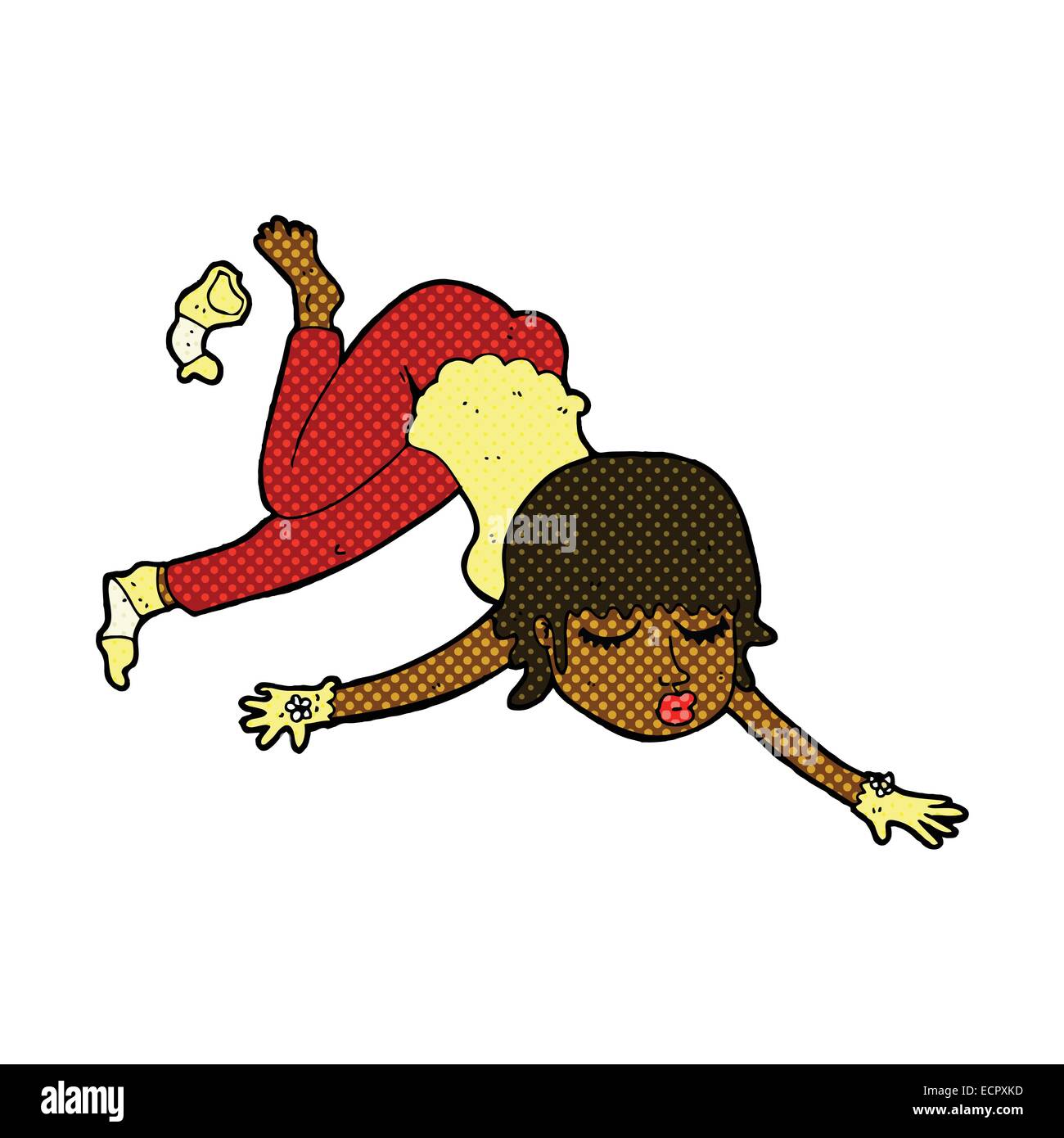 retro comic book style cartoon woman floating Stock Vector Image & Art ...