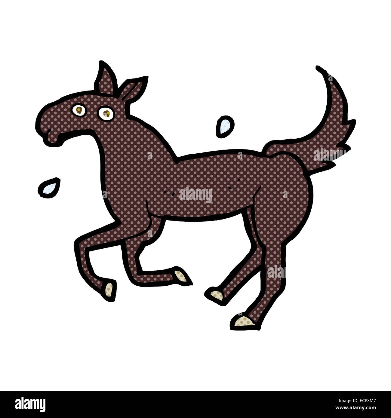 retro comic book style cartoon horse sweating Stock Vector Image & Art ...
