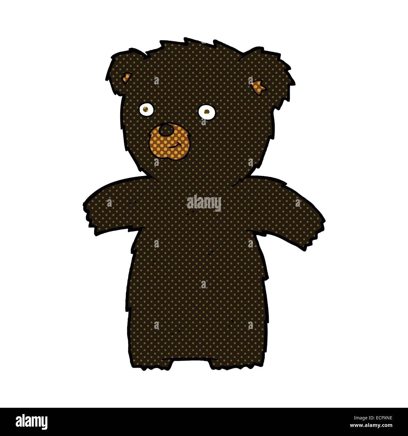 cute retro comic book style cartoon black bear Stock Vector Image & Art ...