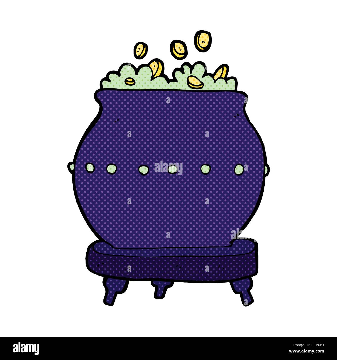 retro comic book style cartoon halloween pot Stock Vector Image & Art ...