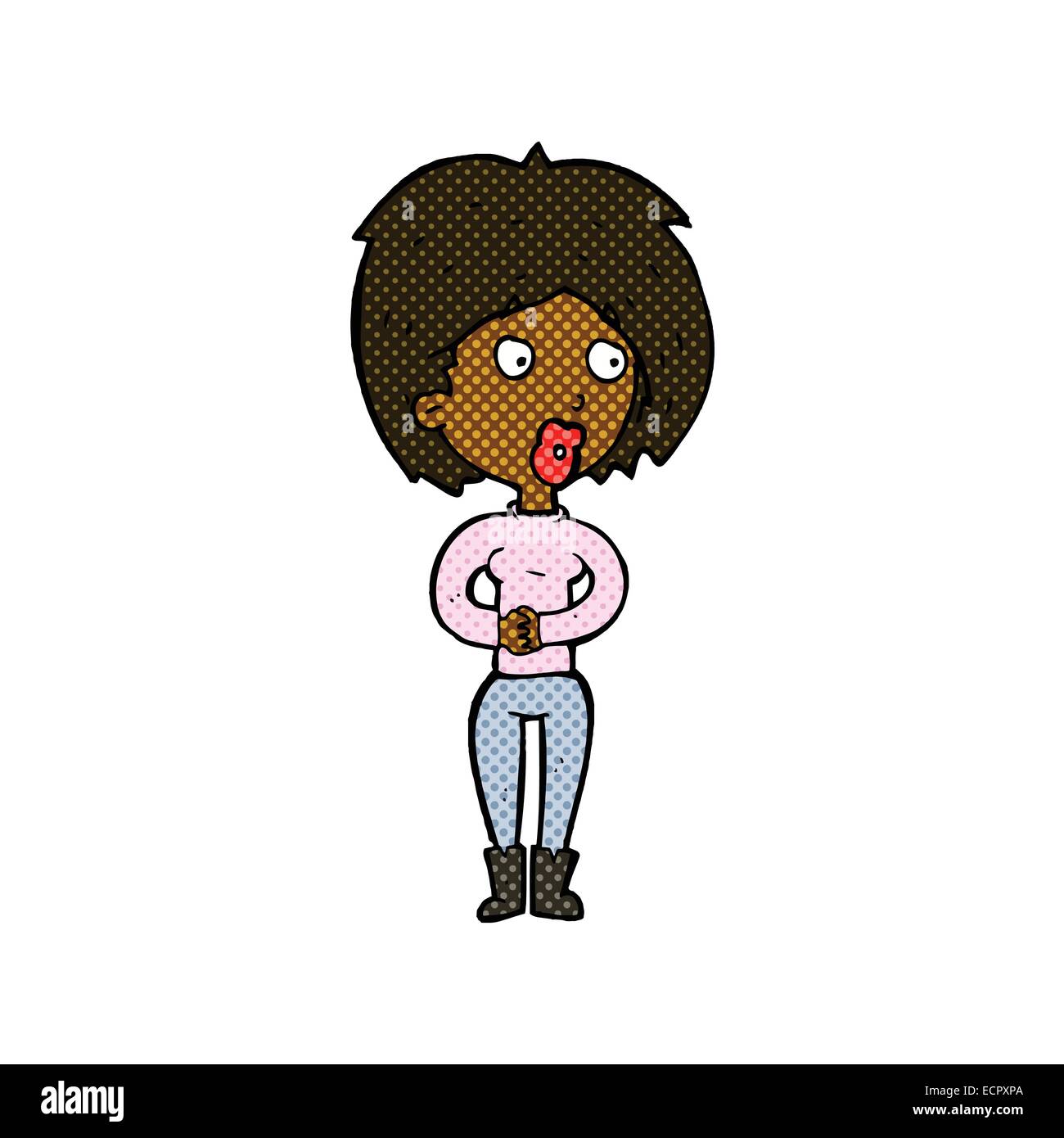 retro comic book style cartoon surprised woman Stock Vector Image & Art ...