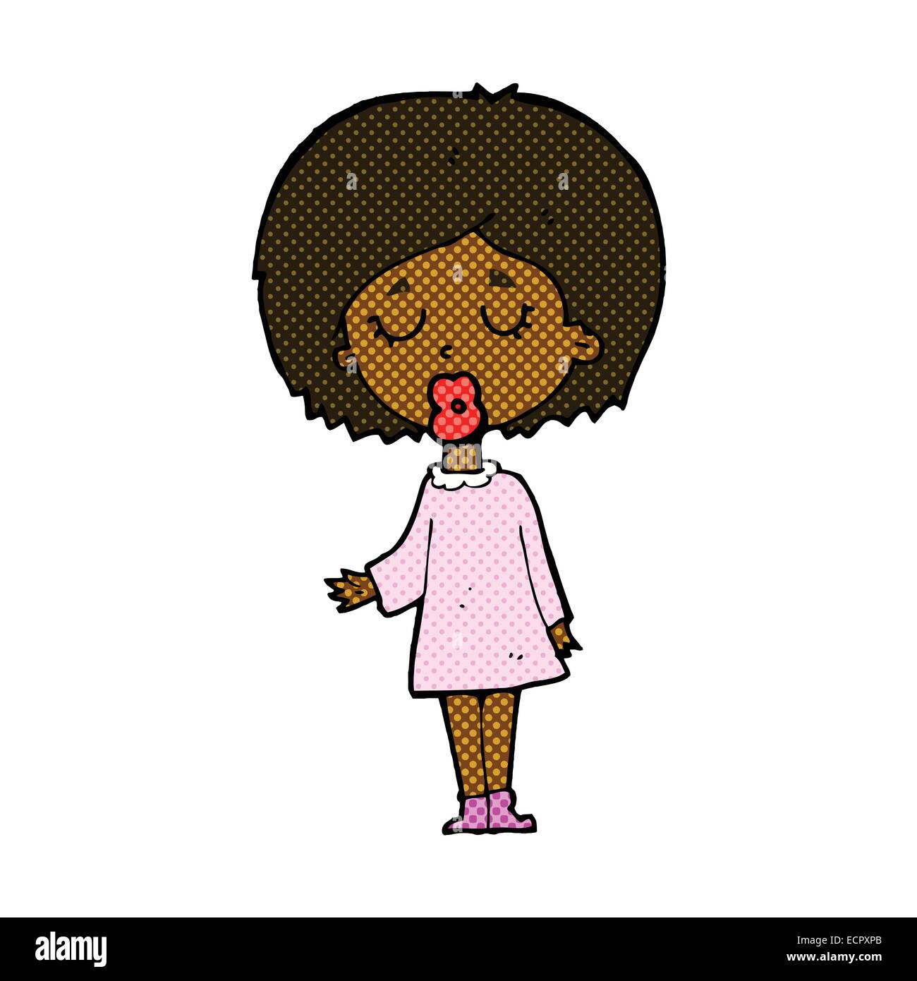 retro comic book style cartoon woman explaining her point Stock Vector ...