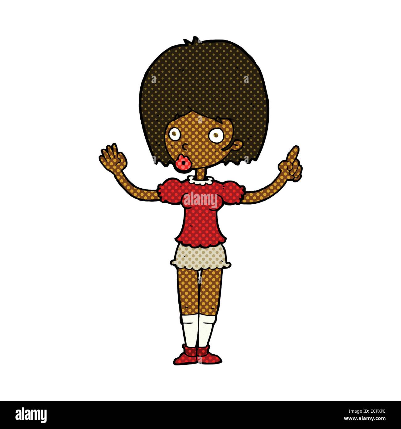 retro comic book style cartoon woman explaining her point Stock Vector ...