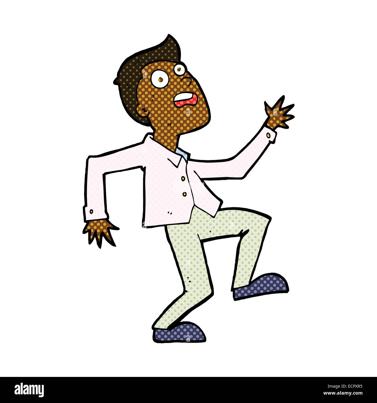 retro comic book style cartoon man panicking Stock Vector Image & Art ...