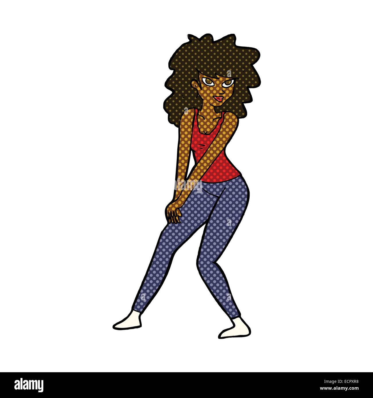 retro comic book style cartoon woman posing Stock Vector Image & Art ...