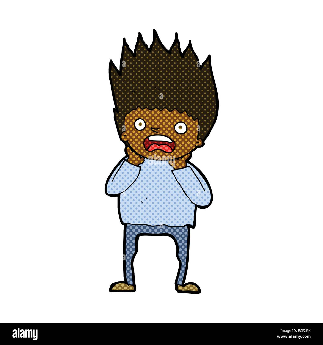 retro comic book style cartoon man panicking Stock Vector Image & Art ...