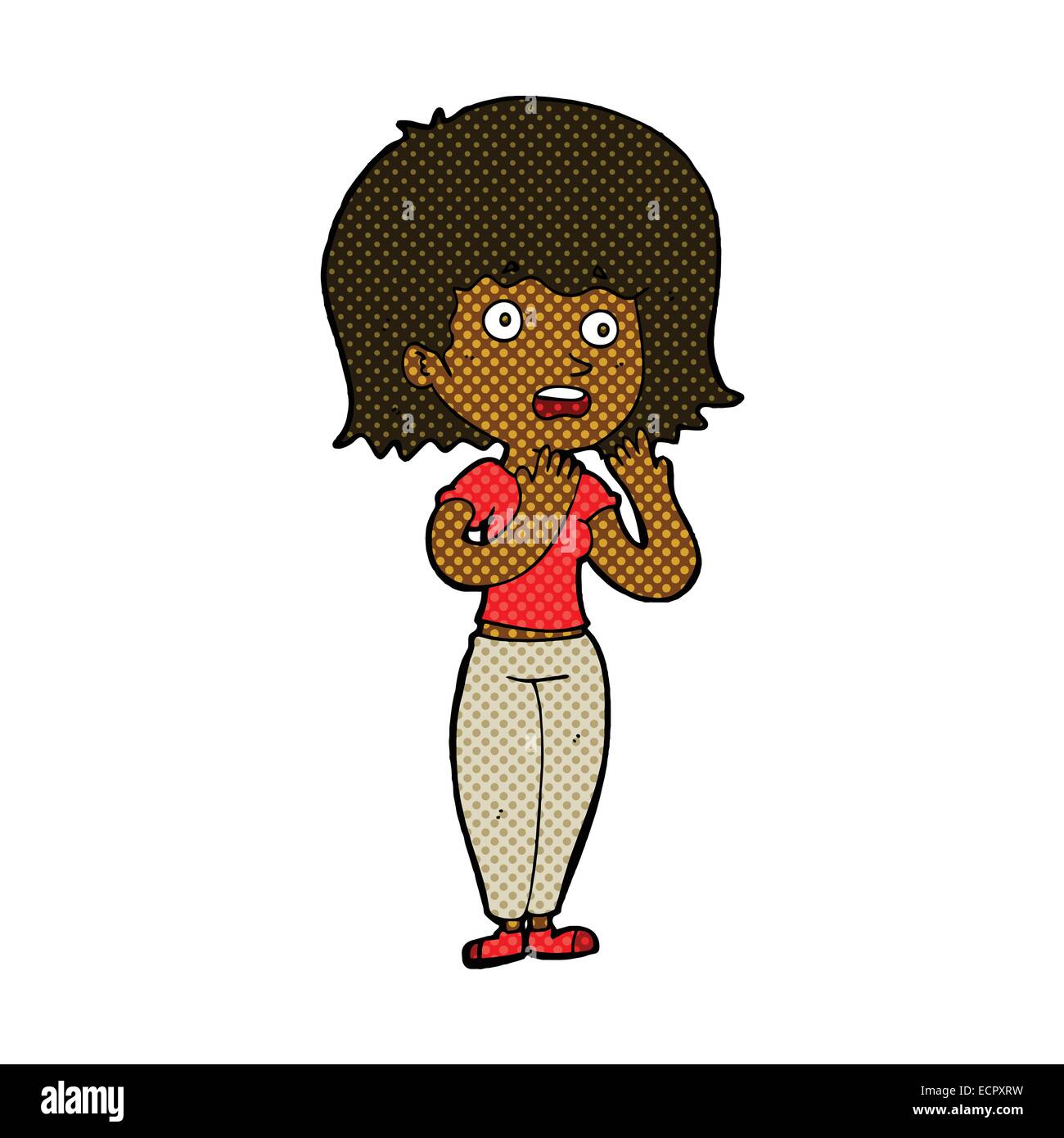 retro comic book style cartoon shocked woman Stock Vector Image & Art ...